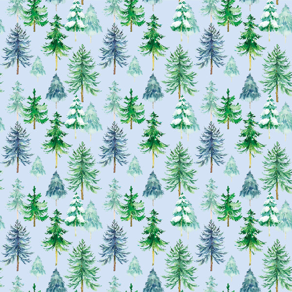 Blue Christmas Trees Dissolvable Wrapping Paper | Waterleaf Paper ...