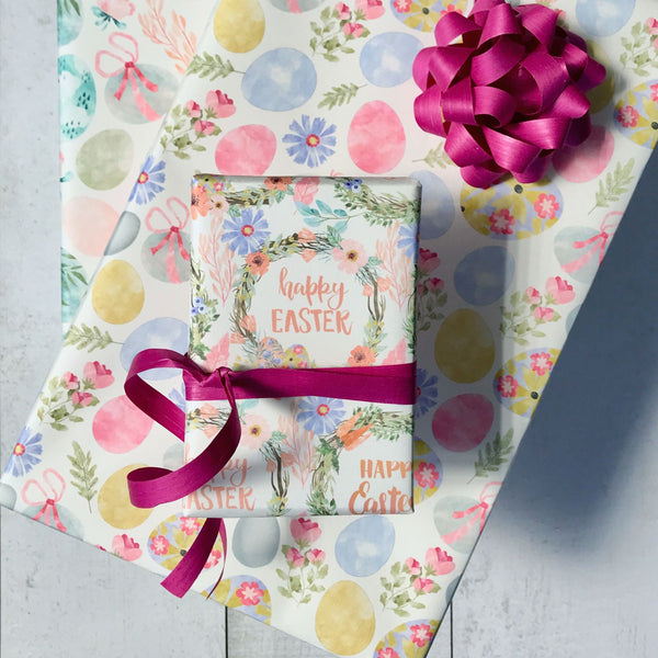 Happy Easter Wreath Dissolvable Wrapping Paper | Waterleaf Paper ...